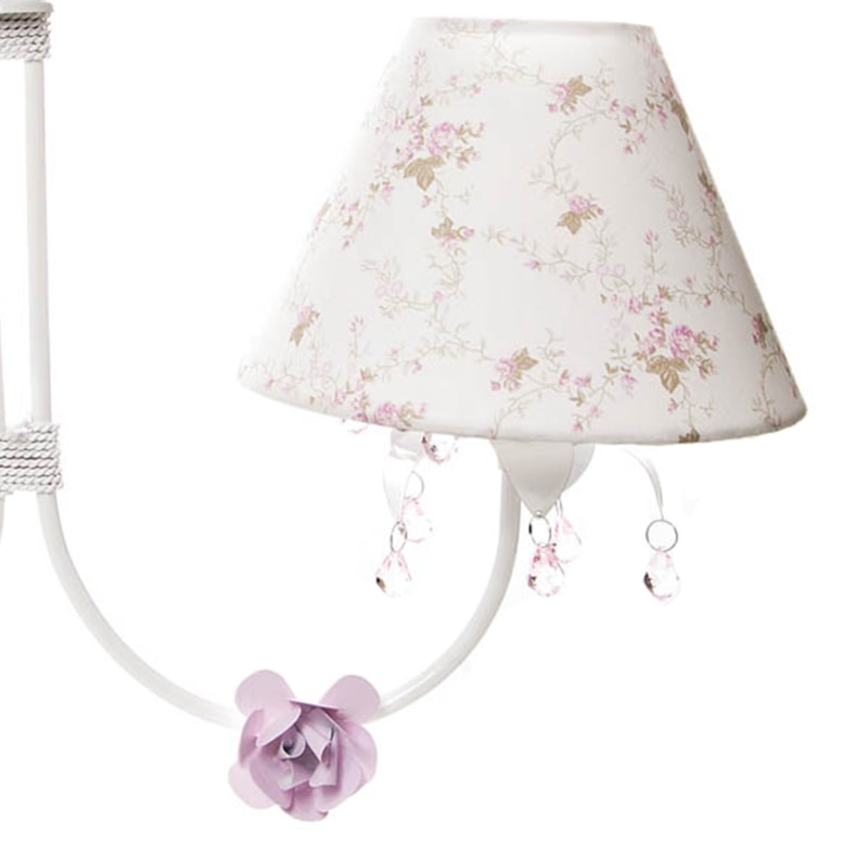 Lustre 2L Primavera Rosa 2 Flores P Rosa - Potinho de Mel