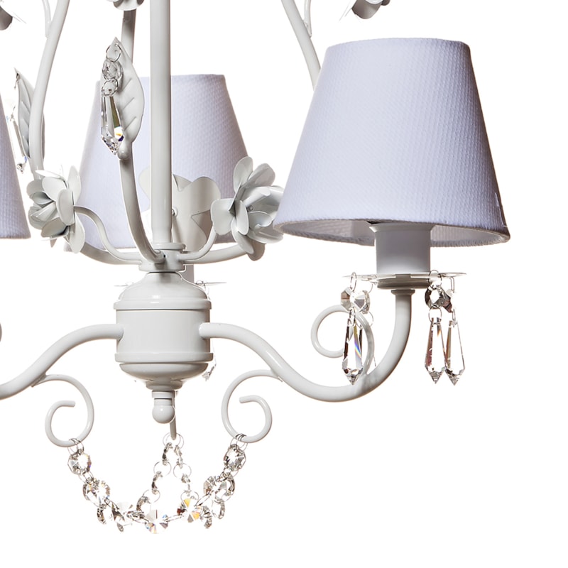 Lustre 3L Garden Branco - Potinho de Mel