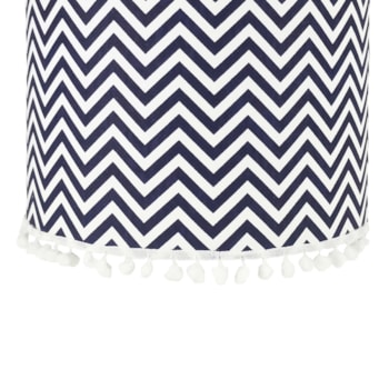 Lustre Tubular Duplo Chevron Marinho - Potinho de Mel